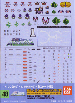 Gundam Decal 48 - 1/100 & 1/144 Gundam Seed Frame Astrays – GundamHobby.ca